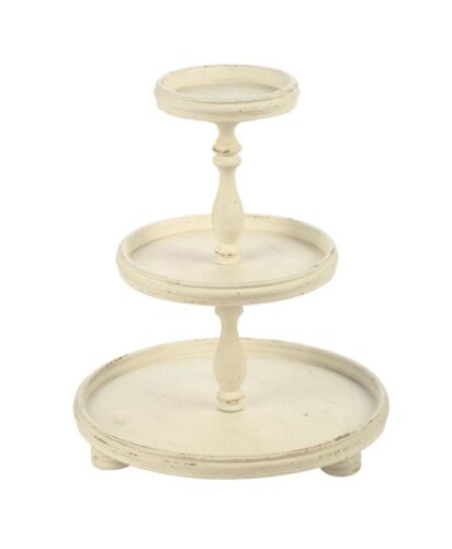 THREE TIER WOODEN DISPLAY STAND- CREAM | Store Displays®
