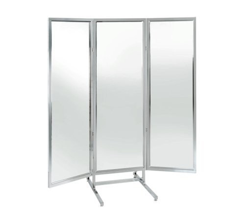3-Way Floor Mirror - Chrome | Store Displays®