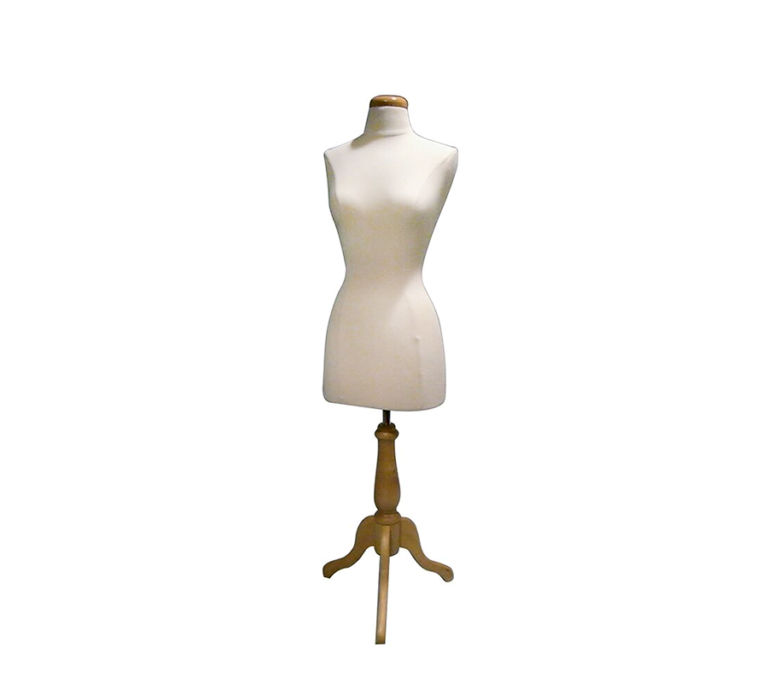 Headless Female Body Form w/ Wood Base - Cream | Store Displays®