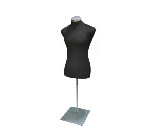 Headless Male Body Form w/ Metal Base - Black | Store Displays®