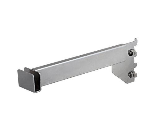 12" Hangrail Bracket For Rectangular Tubing - Chrome | Store Displays®