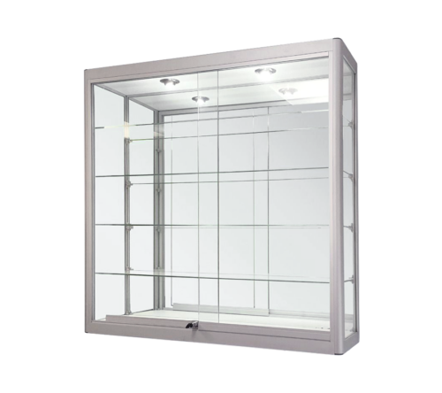 40" Silver Extra Vision Wall Mounted Case | Store Displays®