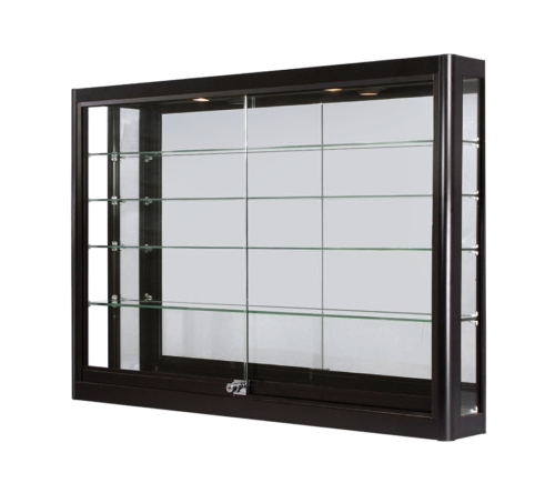 60" Black Extra Vision Wall Mounted Case | Store Displays®