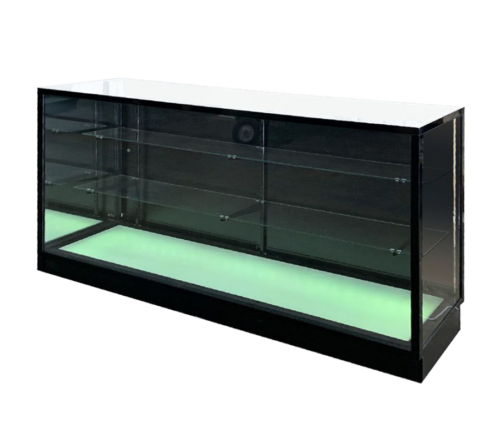 6' Black Extra Vision Display Case w/ RGB Lighted Base | Store Displays®