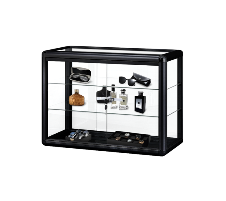 2' Black Countertop Aluminum Display Case | Store Displays®