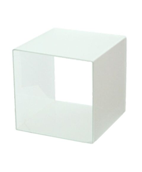 FROSTED 4-SIDED SMALL CUBE: 10" - WHITE | Store Displays®