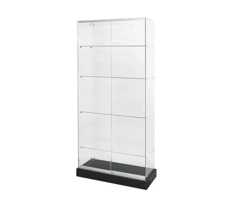 Frameless Glass Tower Display Case 36"L x 72"H | Store Displays®