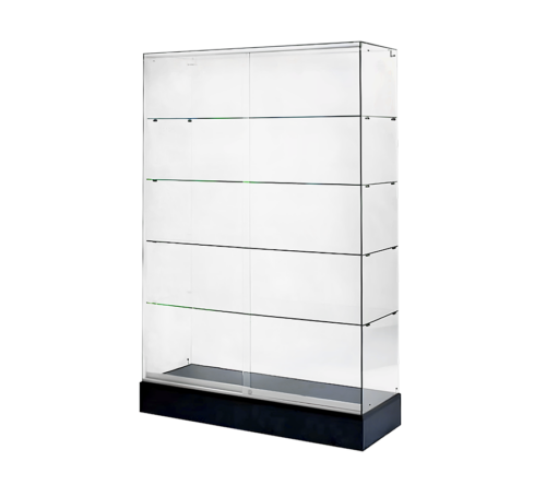 Frameless Glass Tower Display Case 48"L x 72"H | Store Displays®