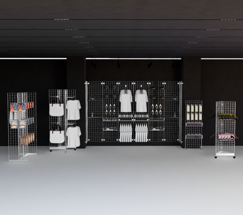 2' x 7' Grid Panel - White | Store Displays®
