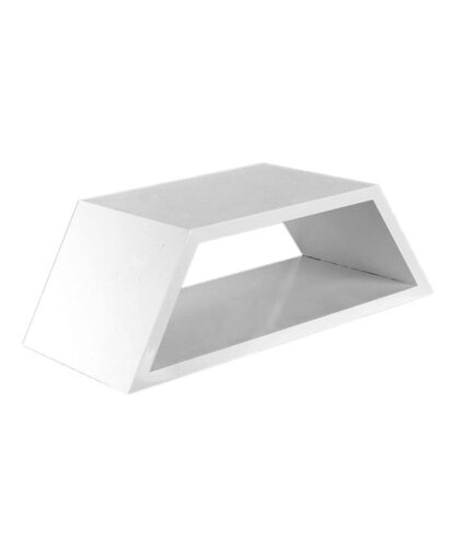 HALF-HEXAGON SHAPED TABLE RISER BASE - WHITE | Store Displays®