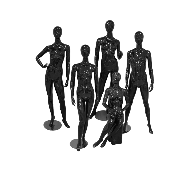 MICHELLE-5BLACK EGGHEAD- FEMALE MANNEQUIN | Store Displays®