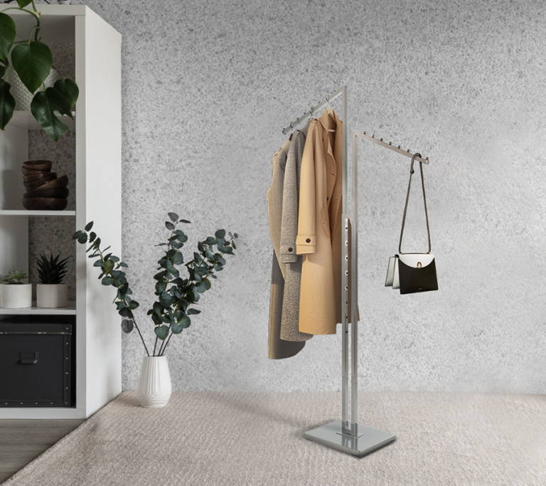 2-Way Garment Rack w/ Slanted Arms - Chrome | Store Displays®