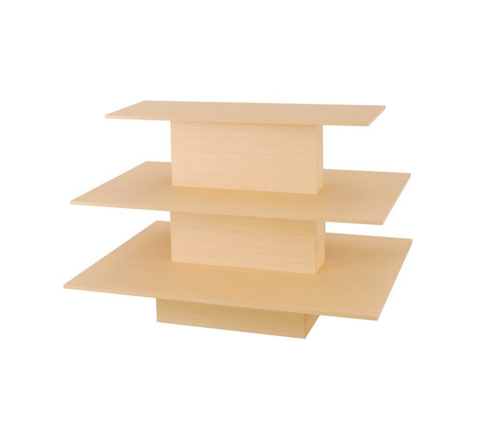 3-Tier Rectangular Display Table - Maple | Store Displays®