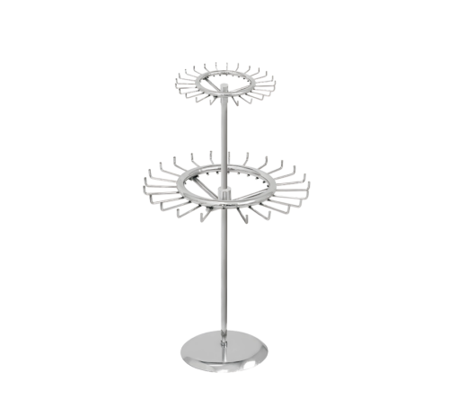 2-Tier Revolving Display - Chrome | Store Displays®