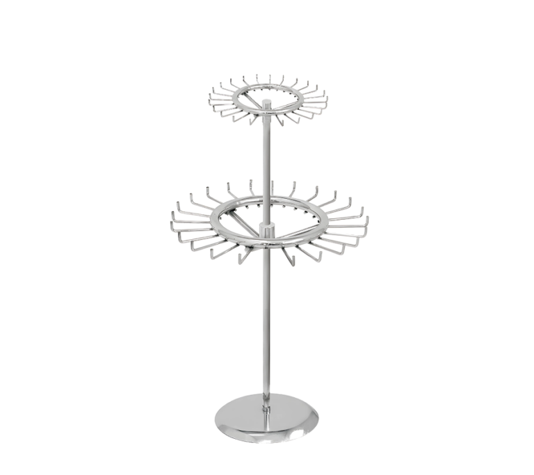 2-Tier Revolving Display - Chrome | Store Displays®