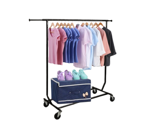 Heavy Duty Collapsible Rolling Rack - Black | Store Displays®