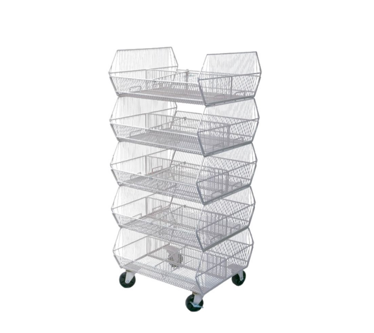 5-Tier Stacking Bracket Display - Chrome | Store Displays®