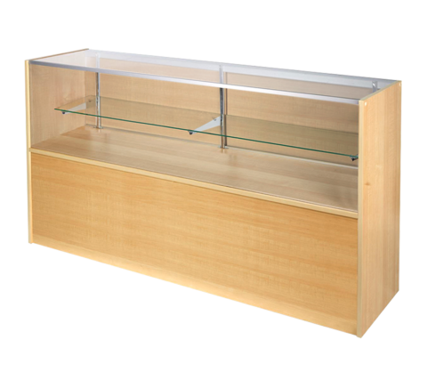 6' Half Vision Display Case Maple | Store Displays®