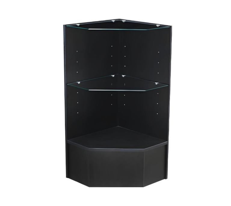 Pentagon Corner Display Case - Black | Store Displays®