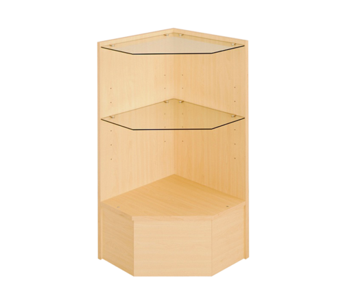 Pentagon Corner Display Case - Maple | Store Displays®
