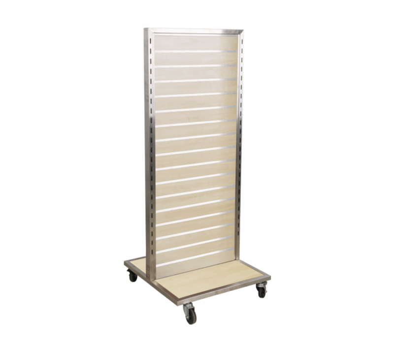 2 Way Rolling Slatwall Tower Display w/ Casters | Store Displays®