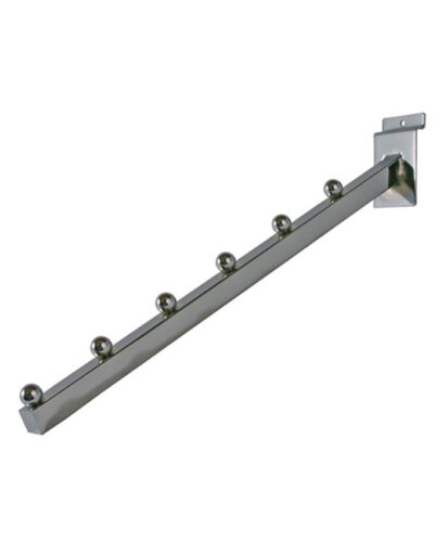 6 Ball Square Tubing Slatwall Waterfall - Chrome | Store Displays®