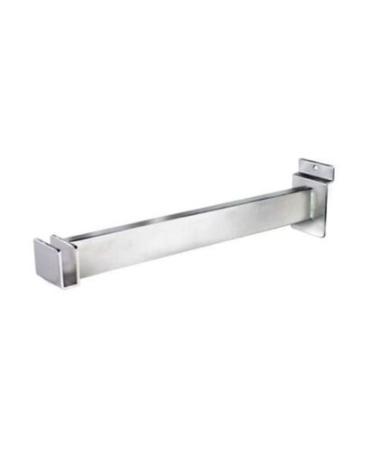 12" Rectangular Hangrail Bracket - Chrome | Store Displays®