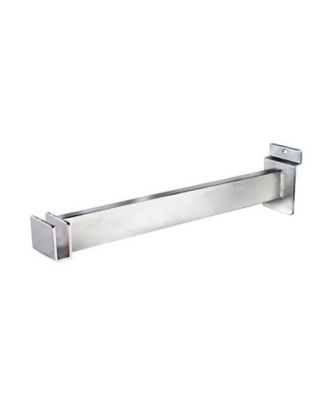 12" Rectangular Hangrail Bracket - Chrome | Store Displays®