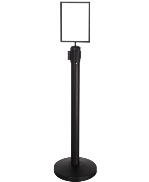 8" X 11" STANCHION SIGN HOLDER - BLACK | Store Displays®