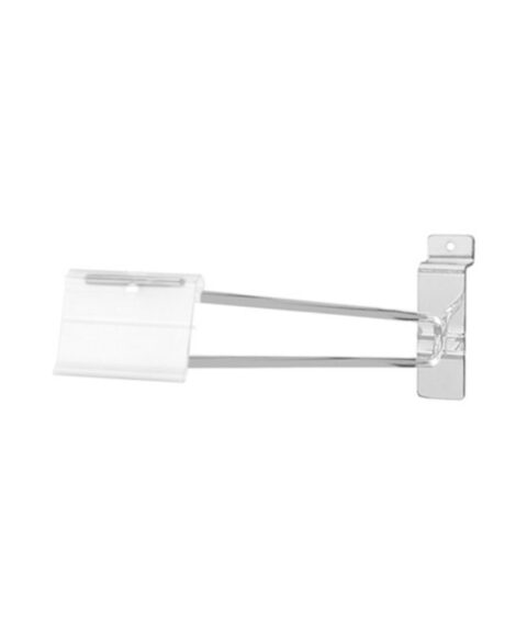 10" Slatwall Flip Up Scanner Hooks W/Label Holders - Zinc | Store Displays®