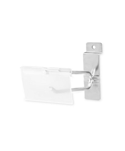 4" Slatwall Flip Up Scanner Hooks W/Label Holders - Zinc | Store Displays®