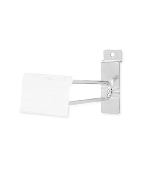 6" Slatwall Flip Up Scanner Hooks W/Label Holders - Zinc | Store Displays®