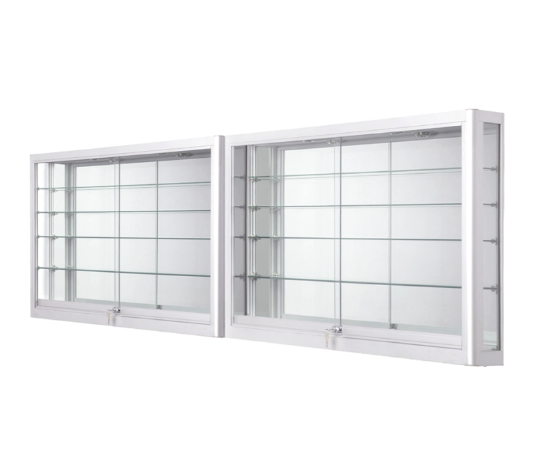 60" Silver Extra Vision Wall Mounted Case | Store Displays®