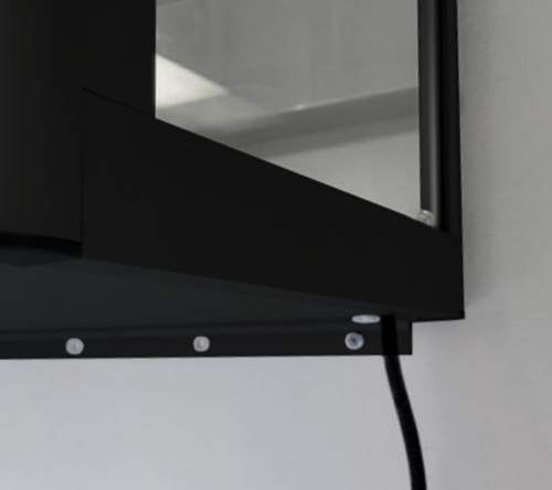 60" Black Extra Vision Wall Mounted Case | Store Displays®