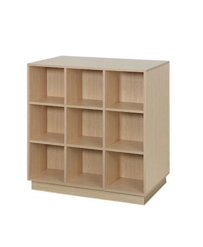 DOUBLE-SIDED MAPLE FINISH- 18 CUBBIES | Store Displays®