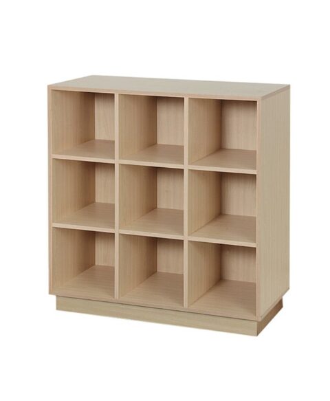 SINGLE-SIDED MAPLE FINISH- 9 CUBBIES | Store Displays®