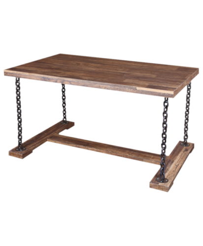 48" Wood Table w/ Chain Leg - Rustic Wood | Store Displays®
