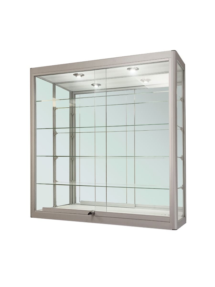 40" Silver Extra Vision Wall Mounted Case | Store Displays®