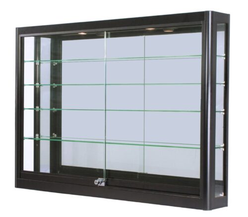 60" Black Extra Vision Wall Mounted Case | Store Displays®