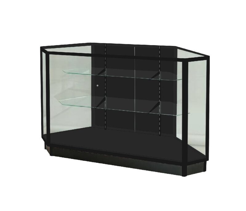 | Black Corner Standard Extra Vision Display Case | Store Displays®