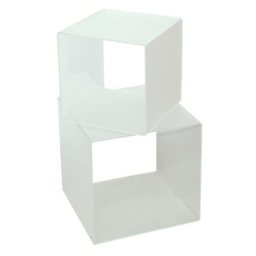 FROSTED 4-SIDED SMALL CUBE: 10" - WHITE | Store Displays®