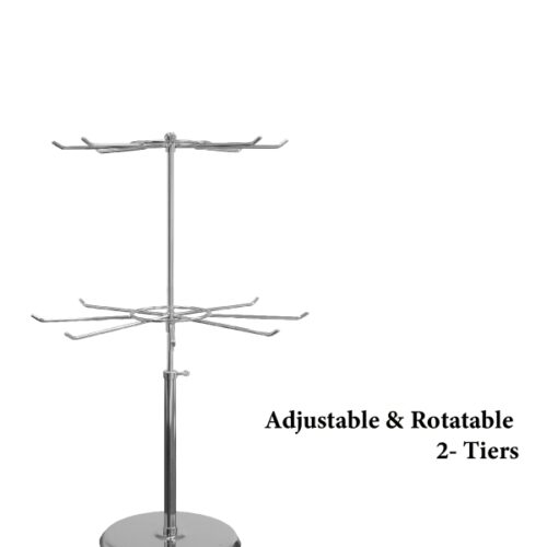 2-Tier Small Revolving Rack - Chrome | Store Displays®