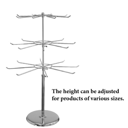 3-TIER REVOLVING COUNTER TOP RACK - CHROME | Store Displays®