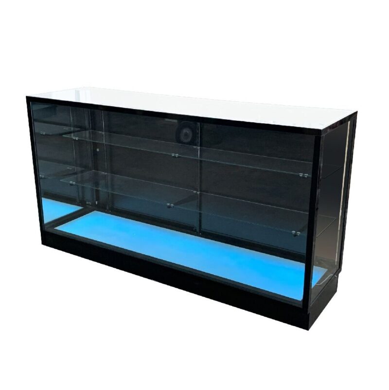 | 4' Black Extra Vision Display Case w/ RGB Lighted Base | Store Displays®