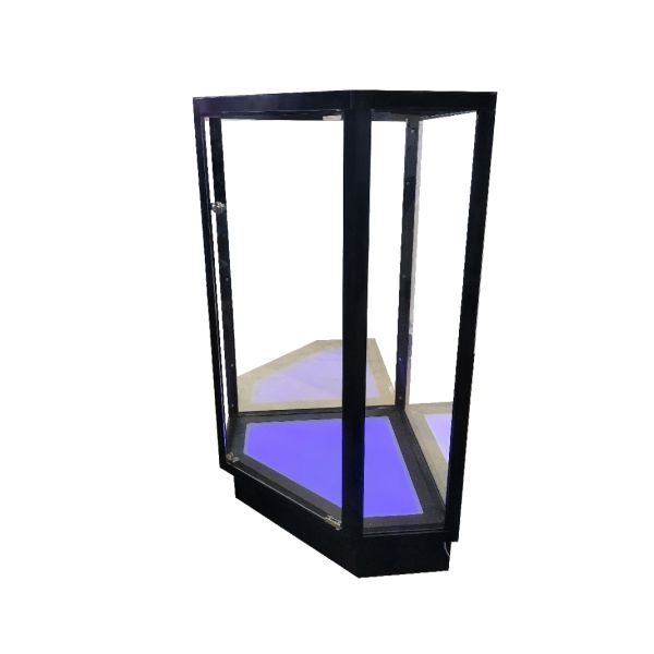 | 38"H Black Extra Vision Pentagon Corner Case w/ RGB Lighted Base ...