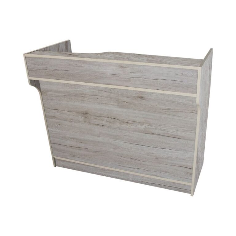 | 4' Ledgetop Register Counter - Barnwood | Store Displays®