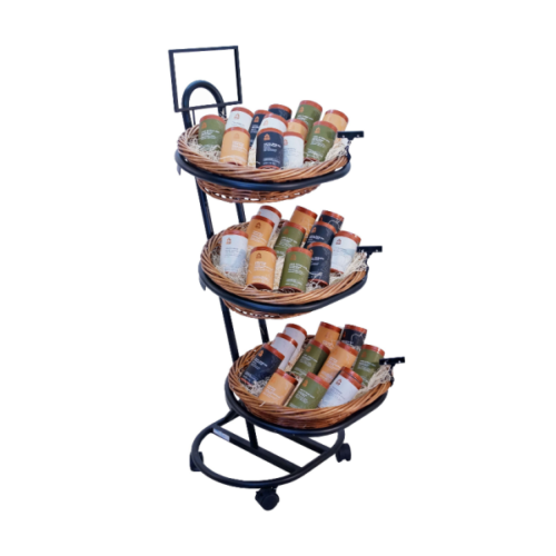 | 3-TIER OVAL WILLOW STACKABLE BASKET RACK | Store Displays®