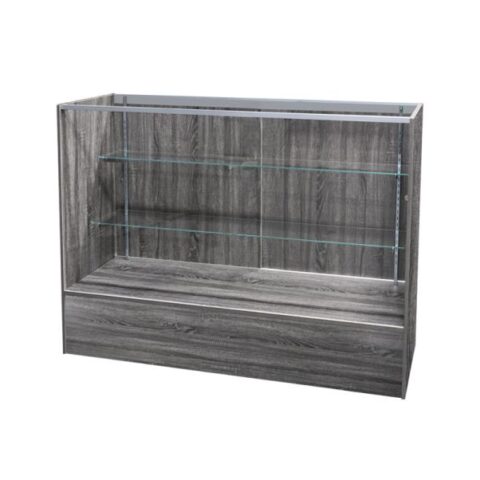 4' Full Vision Display Case - Rustic Gray | Store Displays®