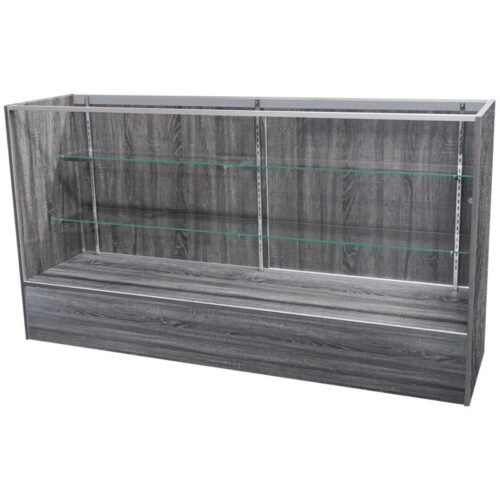 6' Full Vision Display Case - Rustic Gray | Store Displays®
