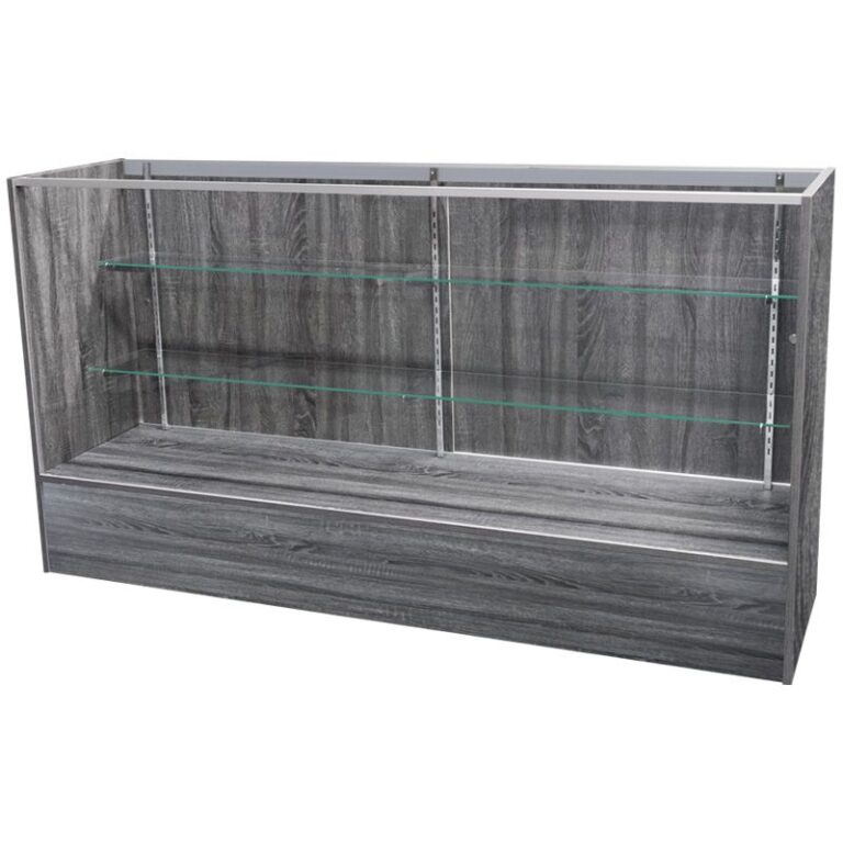 6' Full Vision Display Case - Rustic Gray | Store Displays®